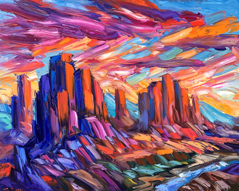 Greg Dye, current landscape paintings at Wilde Meyer Gallery